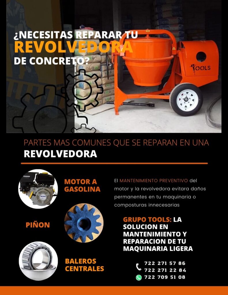 Mantenimiento y reparación de revolvedoras de concreto en Toluca